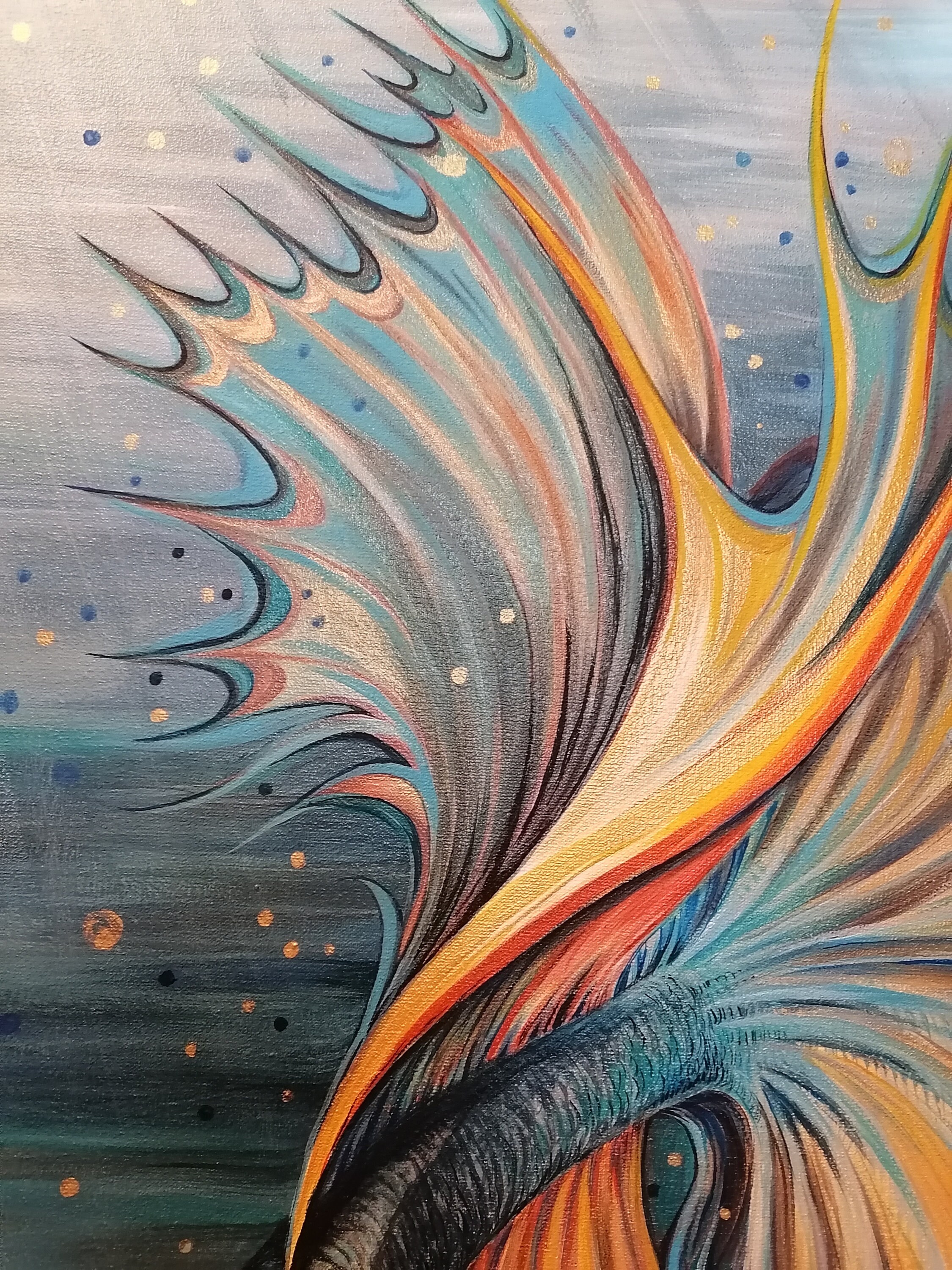 Painting golden Fish 50 90 Cm. Acrylic Varnish on Canvas. Pop Art ...