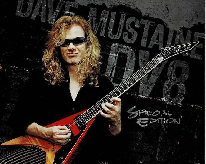 Dave Mustaine of Megadeth ESP Guitars DV8 Print Ad - Etsy