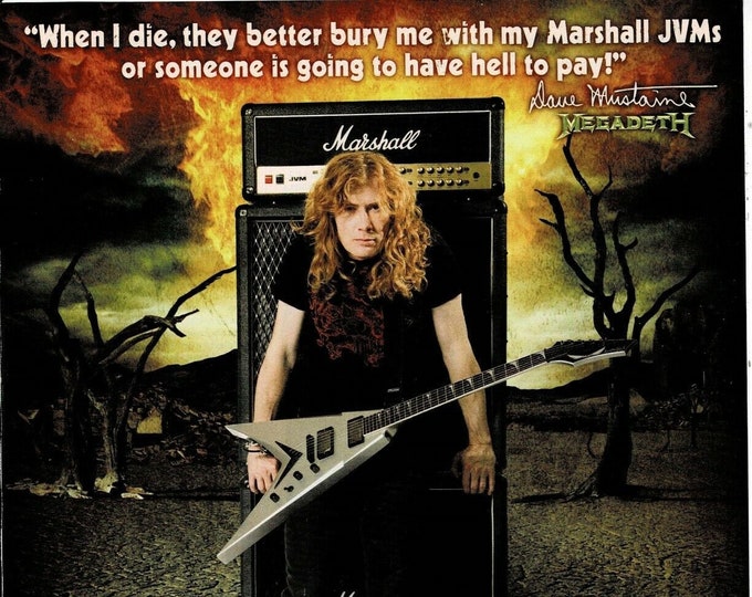 Dave Mustaine of Megadeth Marshall Amps Print Ad - Etsy