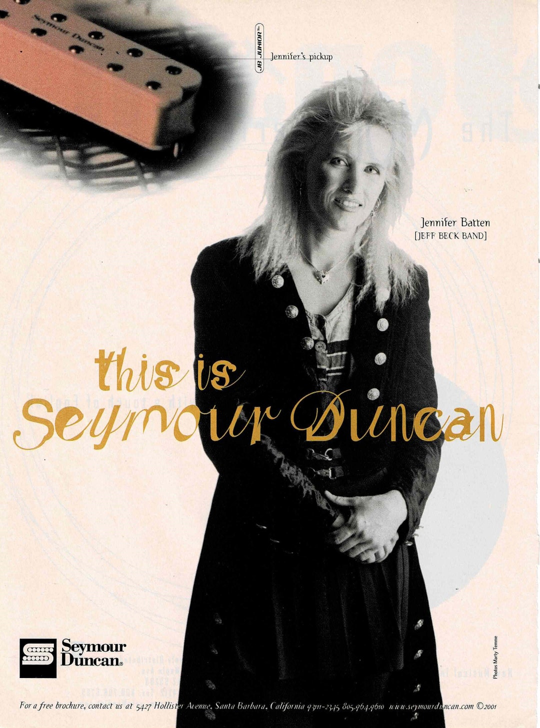 Jennifer Batten of the Jeff Beck Band - Seymour Duncan Pickups - 2002 ...