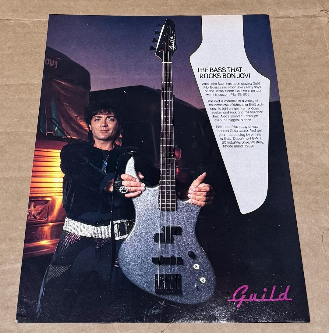 Alec John Such of Bon Jovi - GUILD GUITARS - 1987 Print Advertisement ...