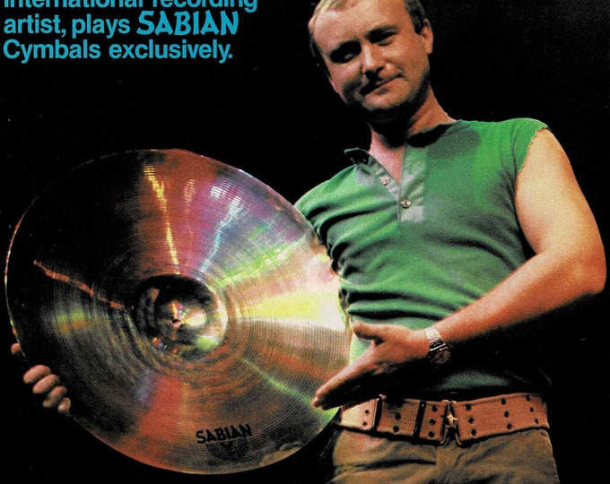 Phil Collins of Genesis - Sabian Cymbals - 1985 Print Advertisement - Etsy