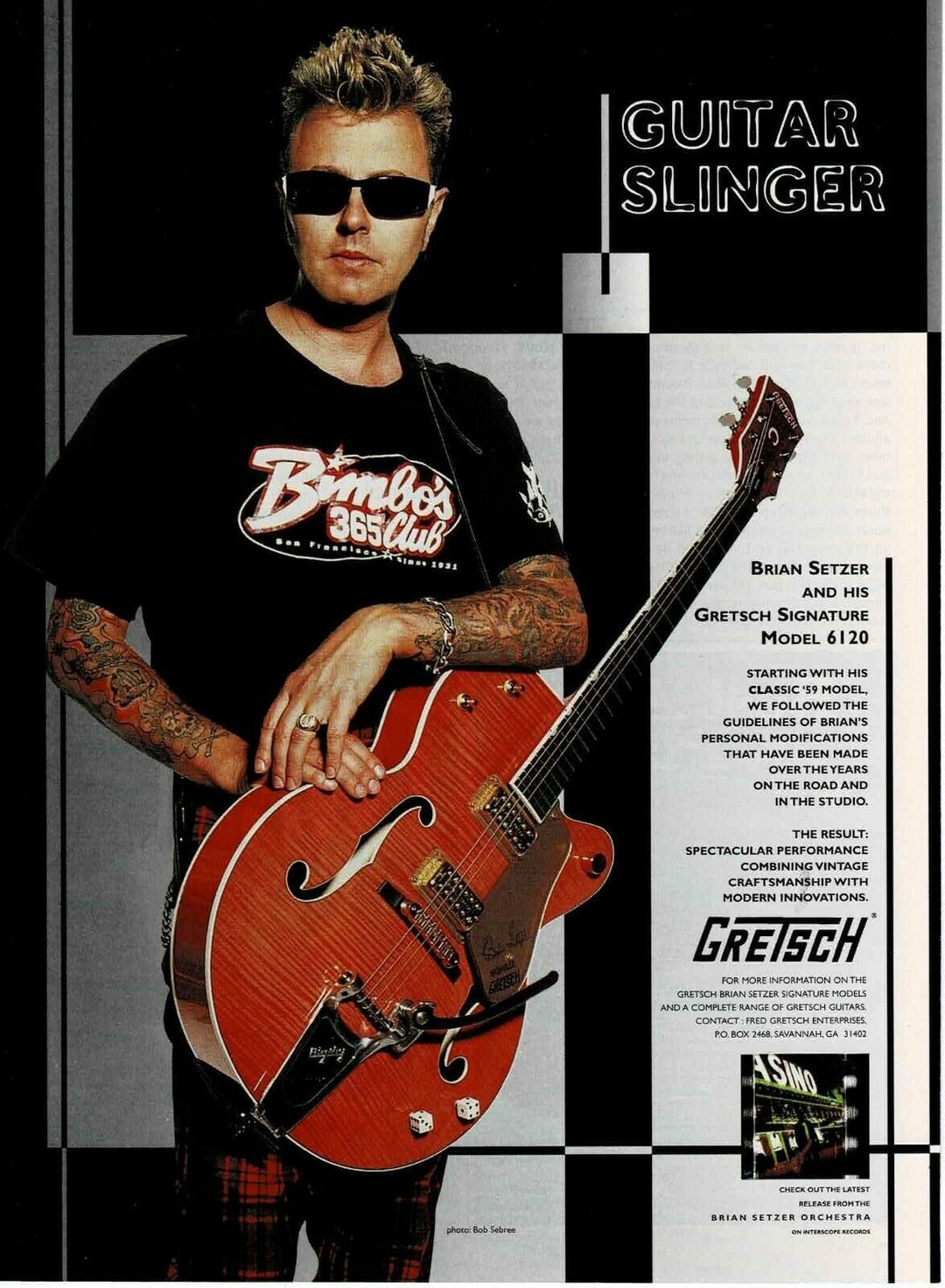 BRIAN SETZER - Gretsch Guitars - 1997 Print Anzeige - Etsy Österreich