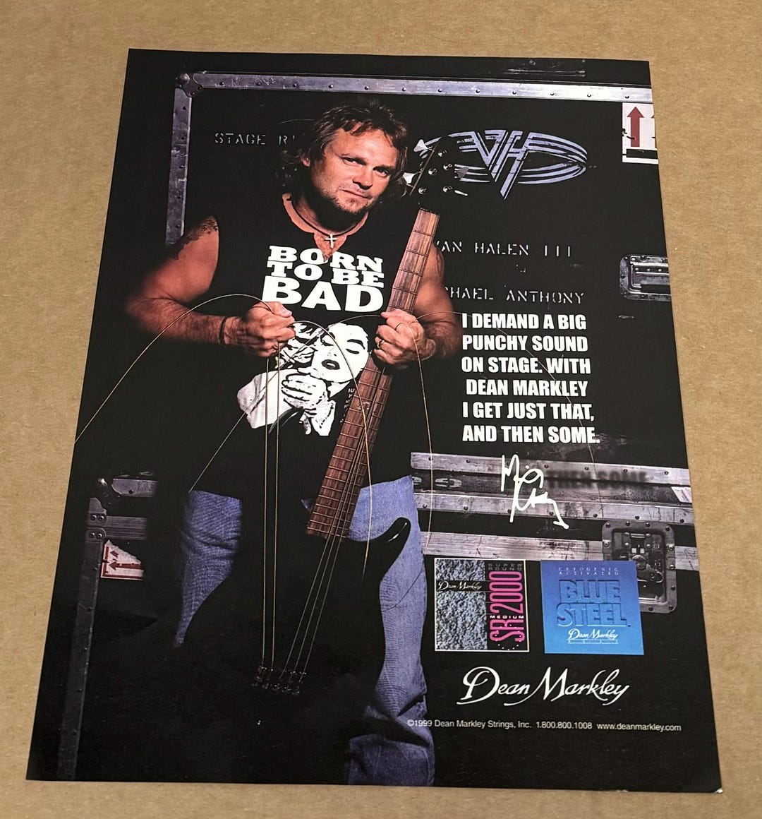 Michael Anthony of Van Halen - Dean Markley - 1999 Print Ad - Etsy