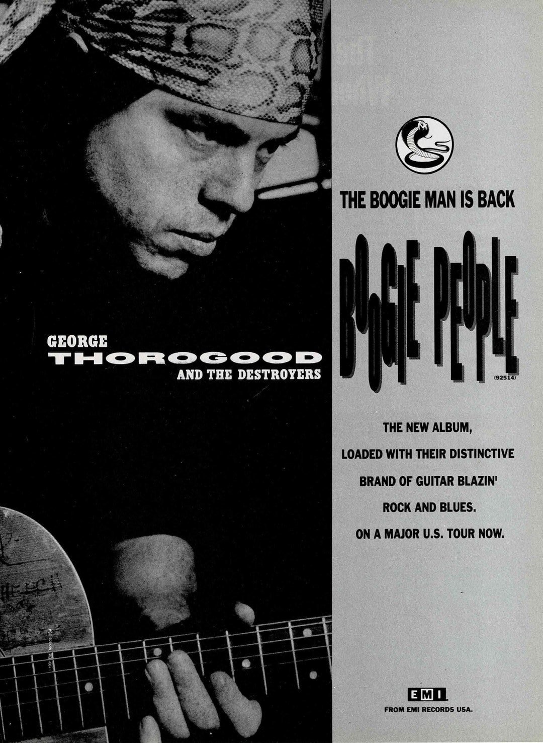 George Thorogood and the Destroyers - Boogie People - Promo Print Ad ...