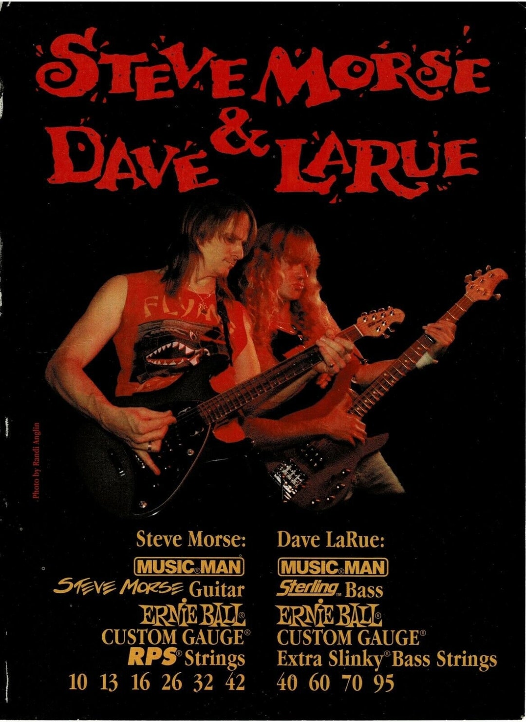 Steve Morse & Dave Larue - Ernie Ball / Music Man - 1994 Print ...