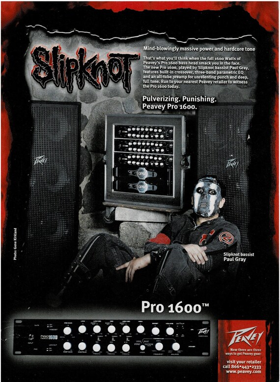 Paul Gray Of Slipknot Peavey Amps Print Advertisement Etsy
