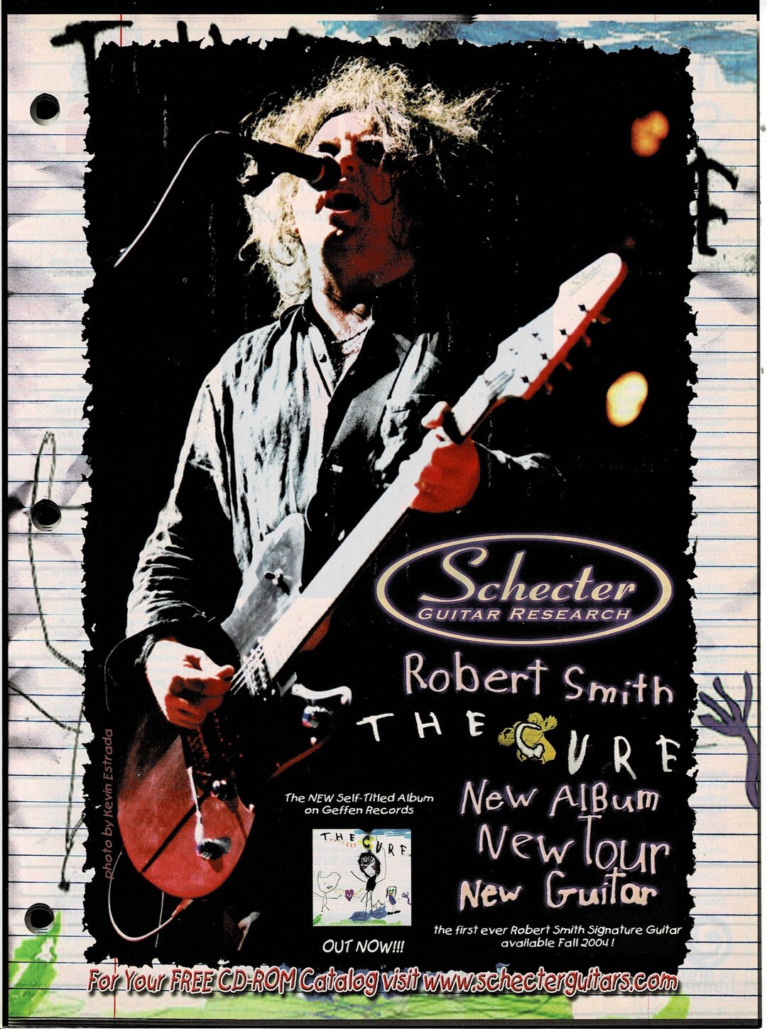 Robert Smith of the Cure Schecter Guitar Research Print Advertisement ...
