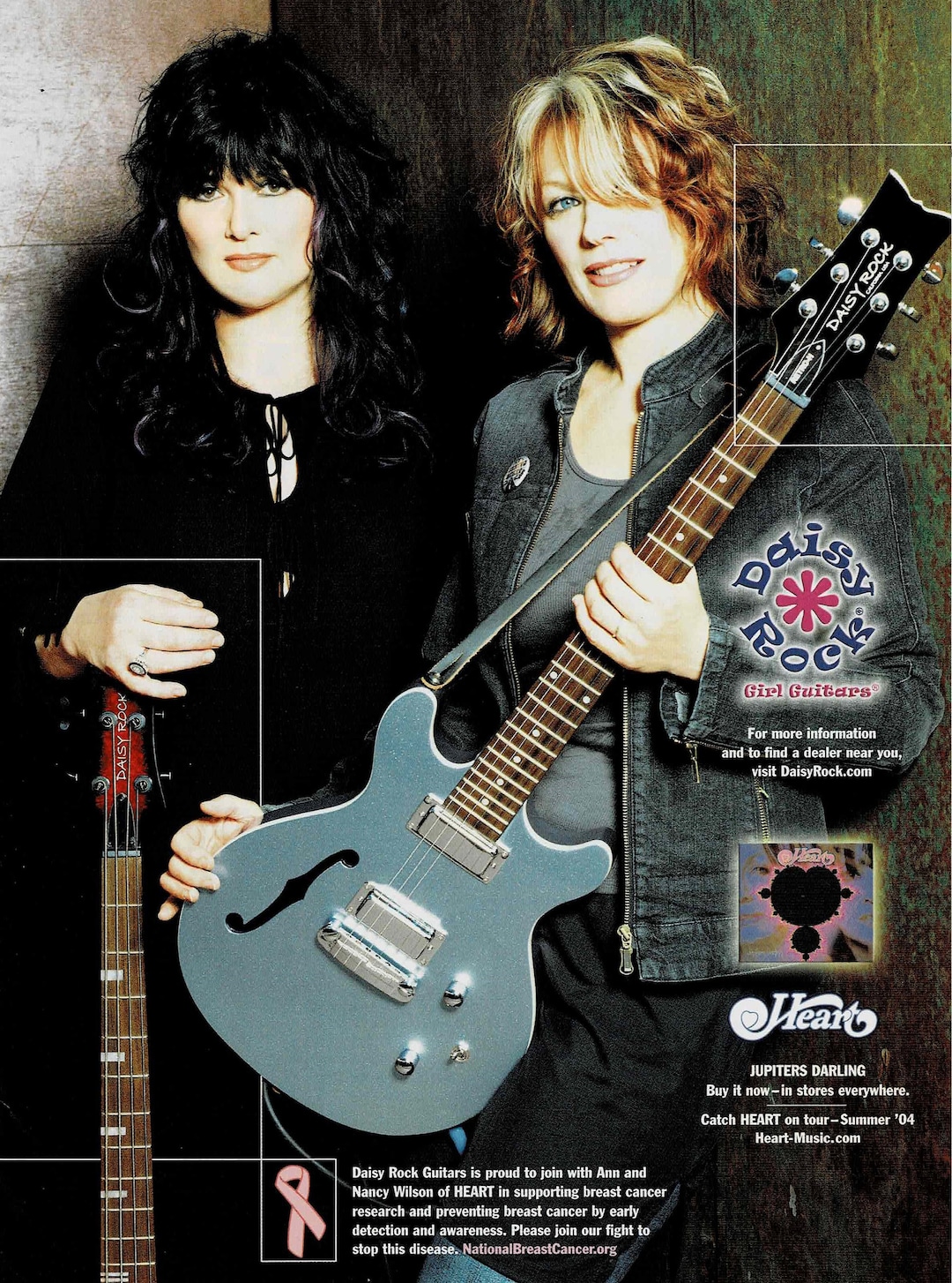 Ann & Nancy Wilson of Heart - Daisy Rock Guitars - Print Ad - Etsy