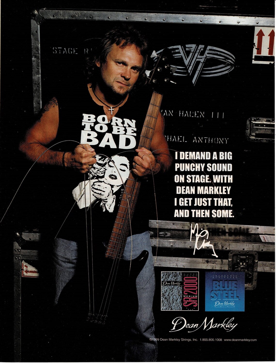 Michael Anthony of Van Halen Dean Markley 1999 Print Ad - Etsy