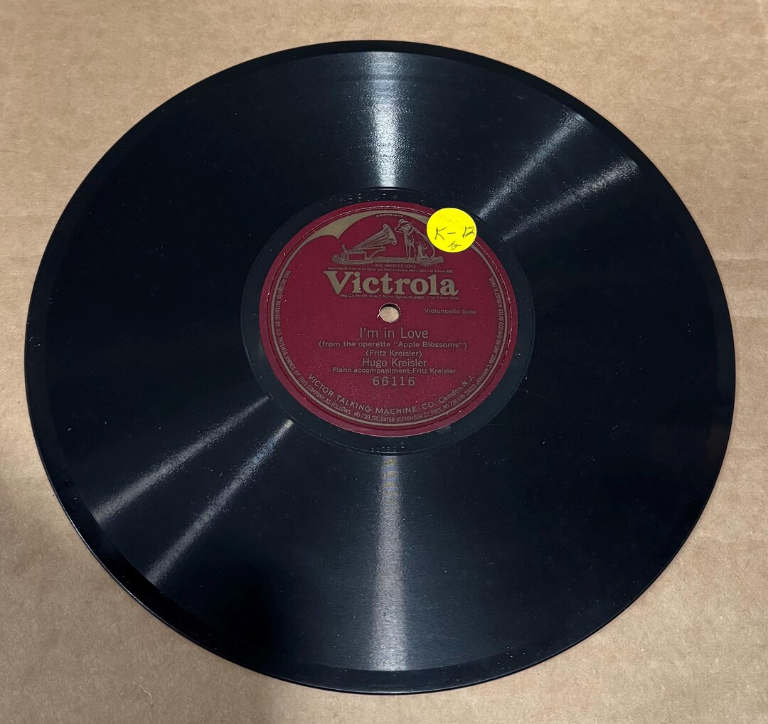 10" 78 RPM VINTAGE RECORD - Single Sided - I'm in Love - Hugo Kreisler ...