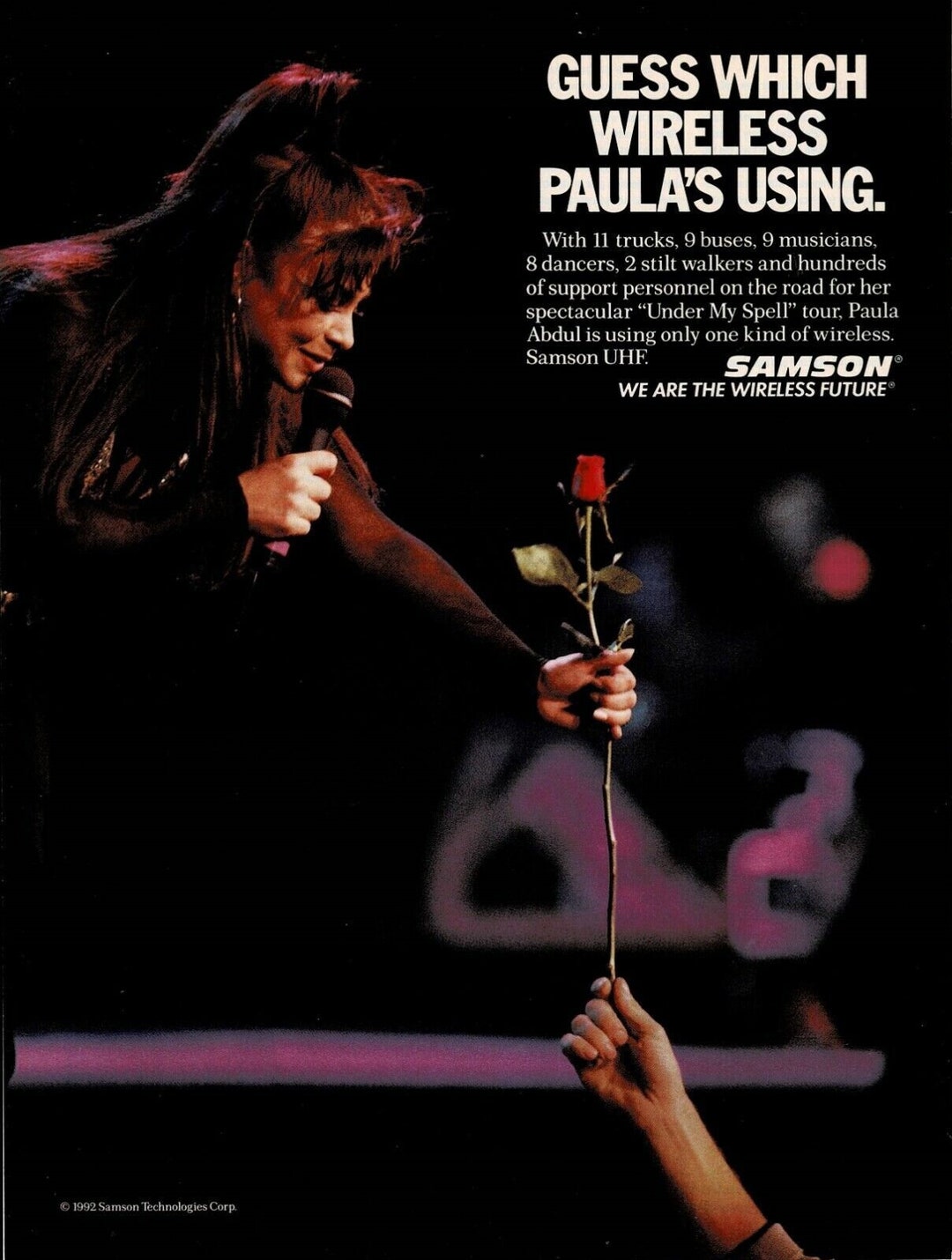 Paula Abdul - Samson Mics - 1992 Print Advertisement - Etsy