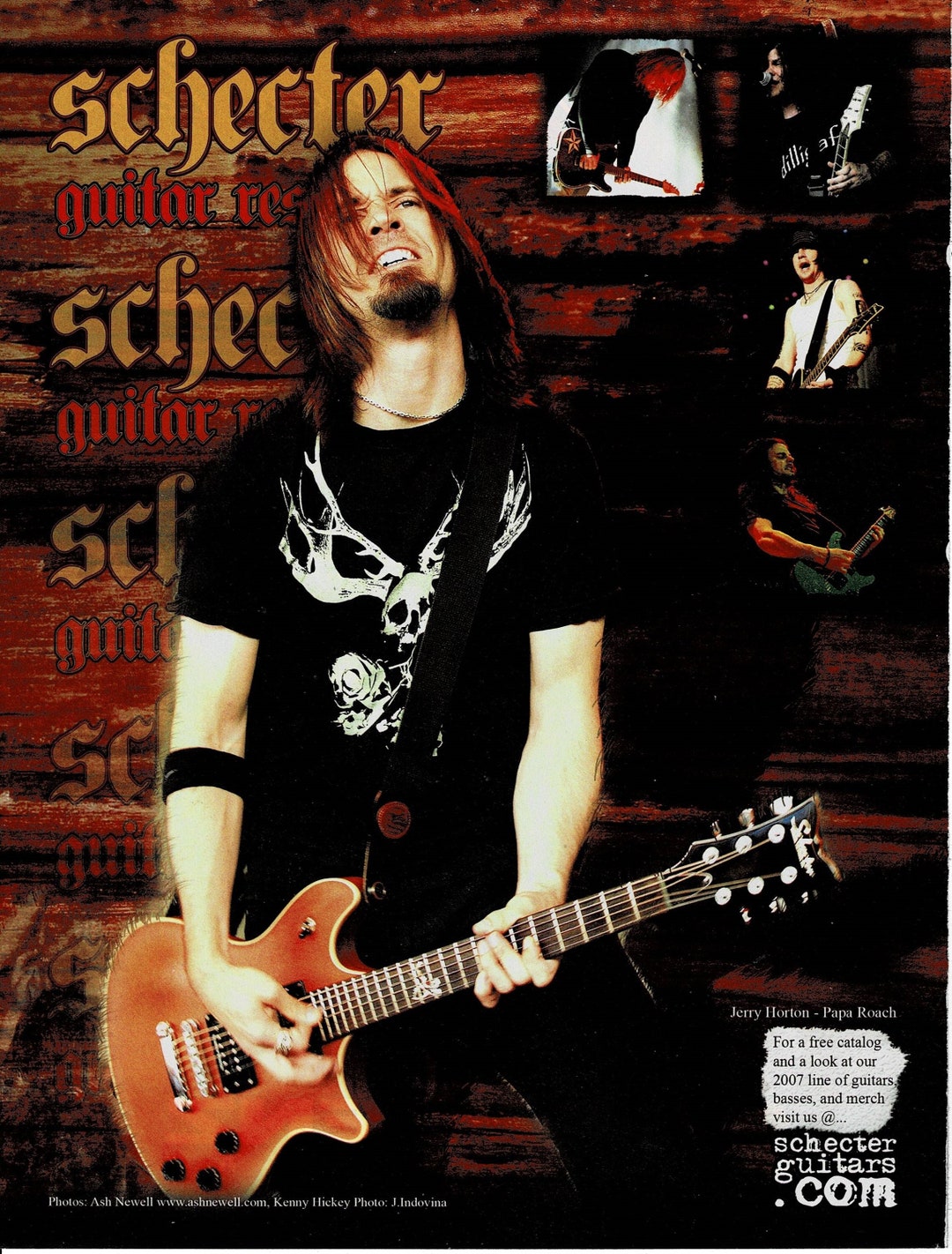 Jerry Horton of Papa Roach Schecter Guitar Research Print Advertisement ...