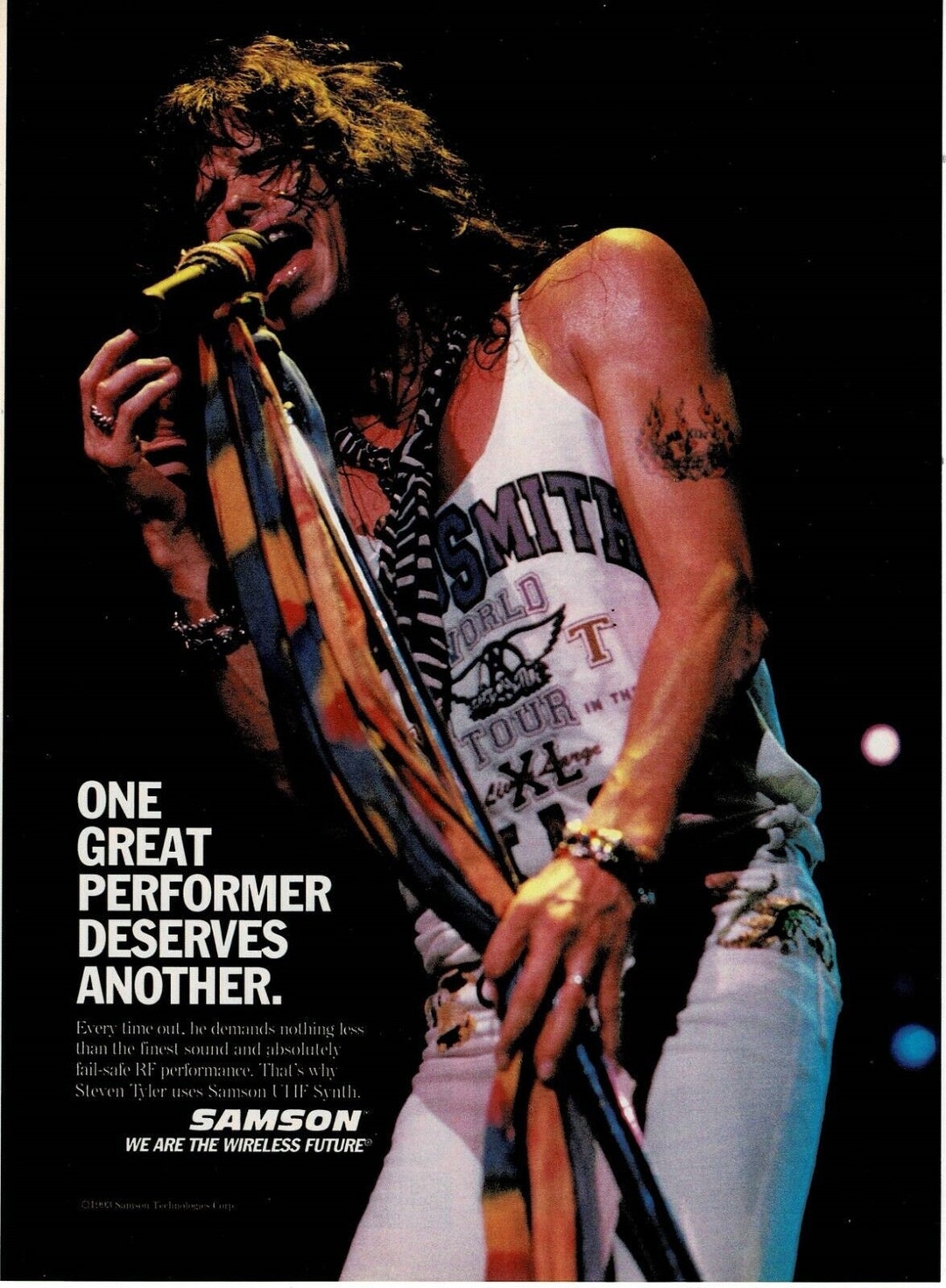 Steven Tyler of Aerosmith Samson Mics 1993 Print Advertisement - Etsy