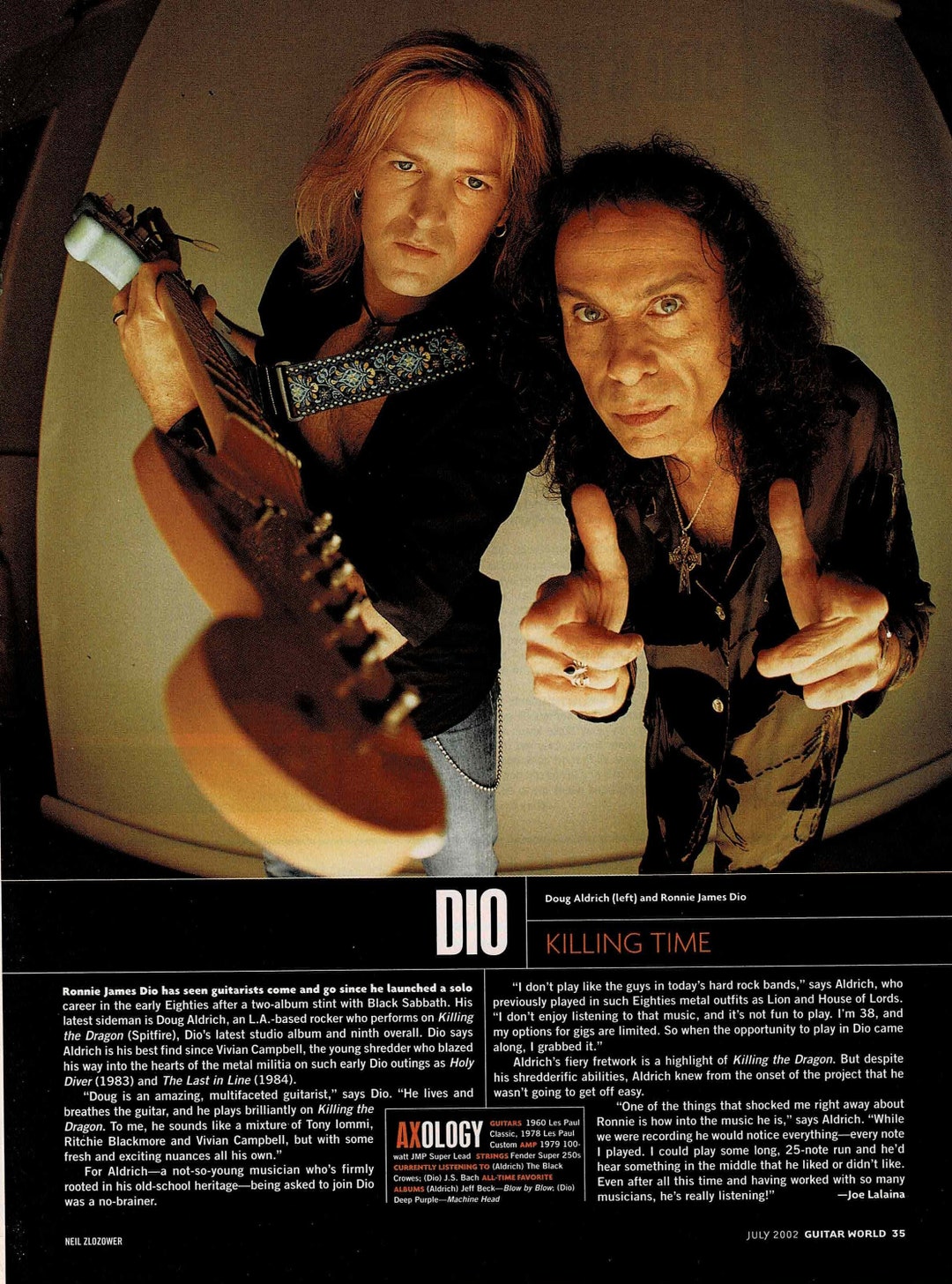 Doug Aldrich & Ronnie James Dio of Dio - Music Print Ad Photo - 2002 - Etsy