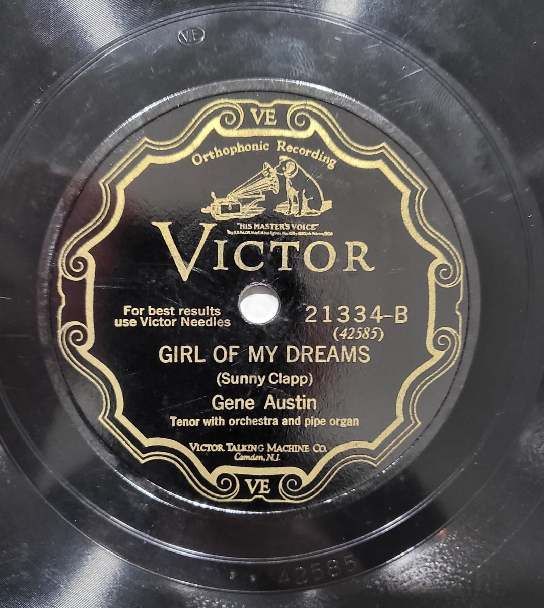 10" 78 RPM VINTAGE RECORD - Ramona / Girl of My Dreams - Gene Austin ...