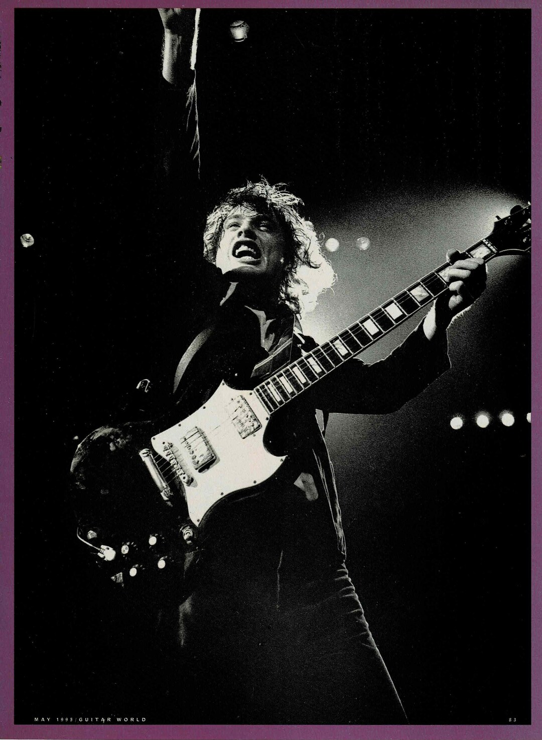 Angus Young of AC/DC 1995 Music Print Ad Photo - Etsy