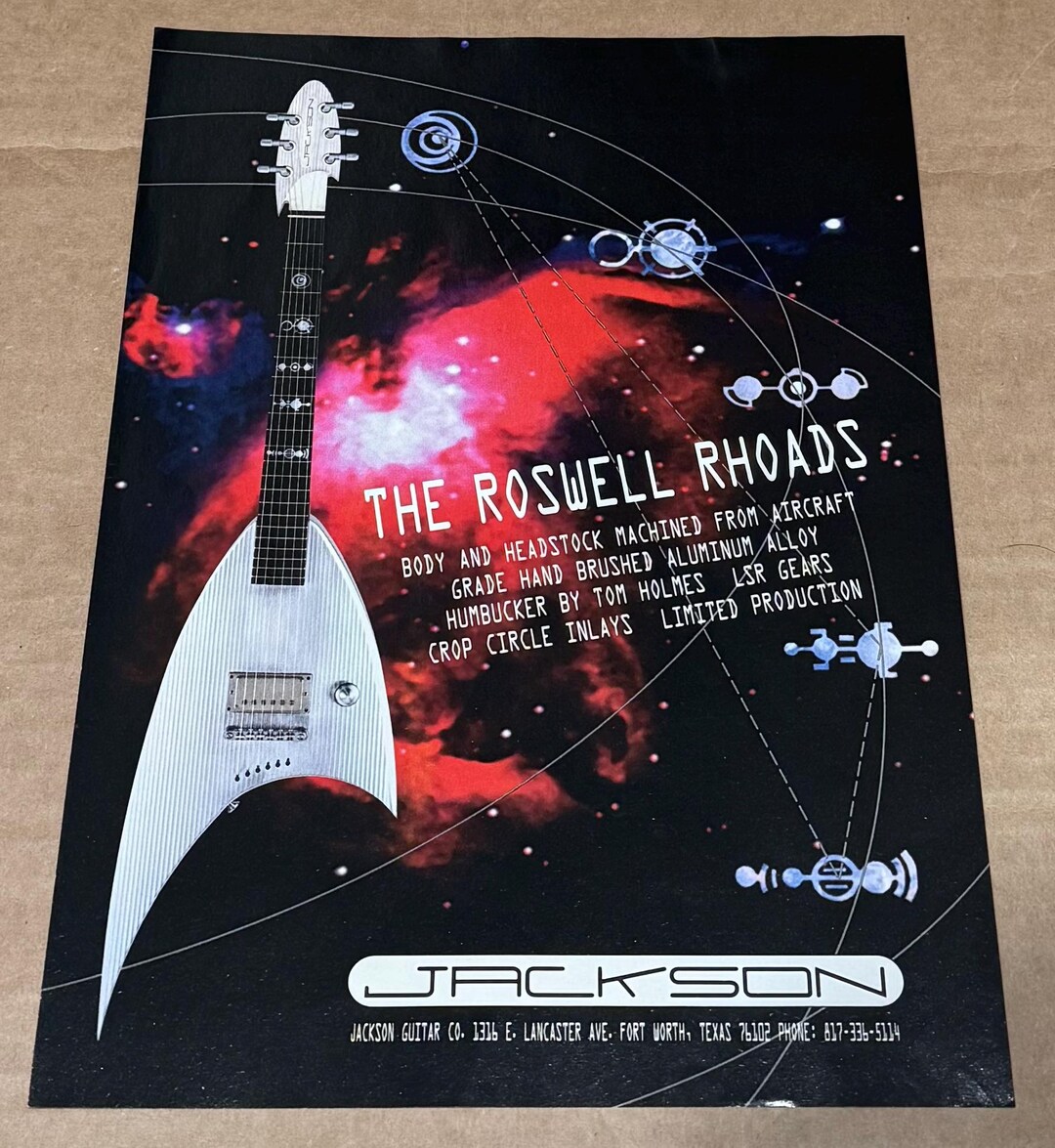 THE ROSWELL RHOADS - Jackson Guitars - 1996 Print Advertisement - Etsy