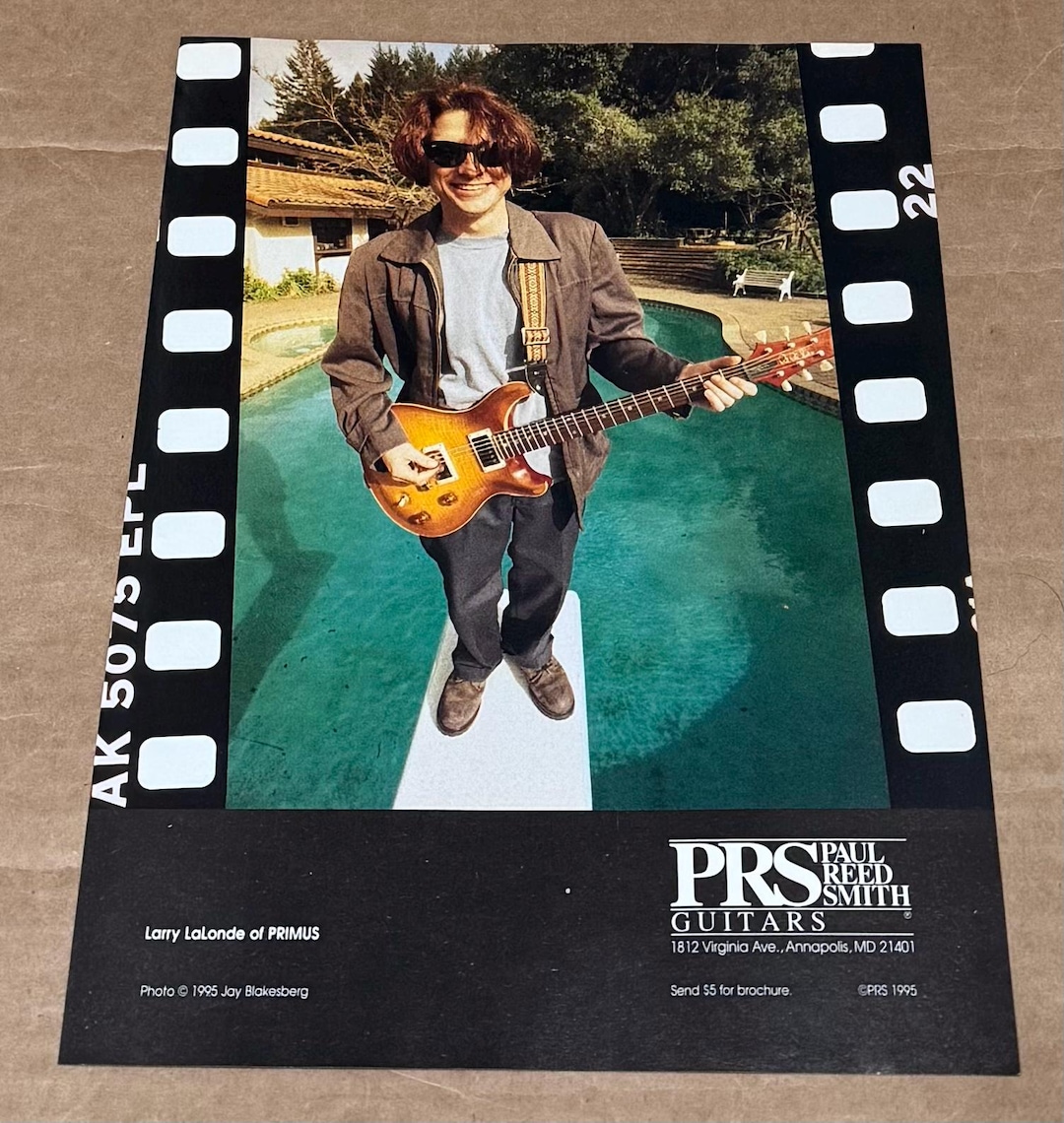 Larry Lalonde of Primus - PRS Guitars - 1995 Print Advertisement - Etsy