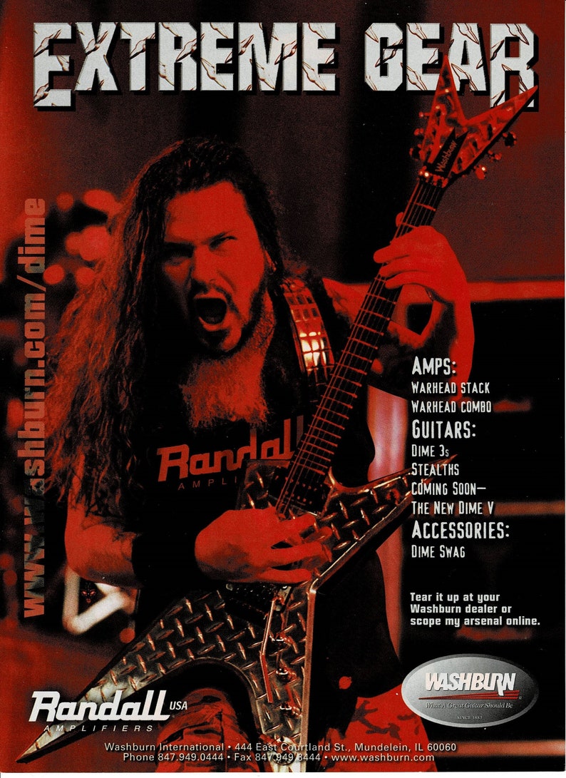 Dimebag Darrell of Pantera - WASHBURN / RANDALL AMPS - Print ...