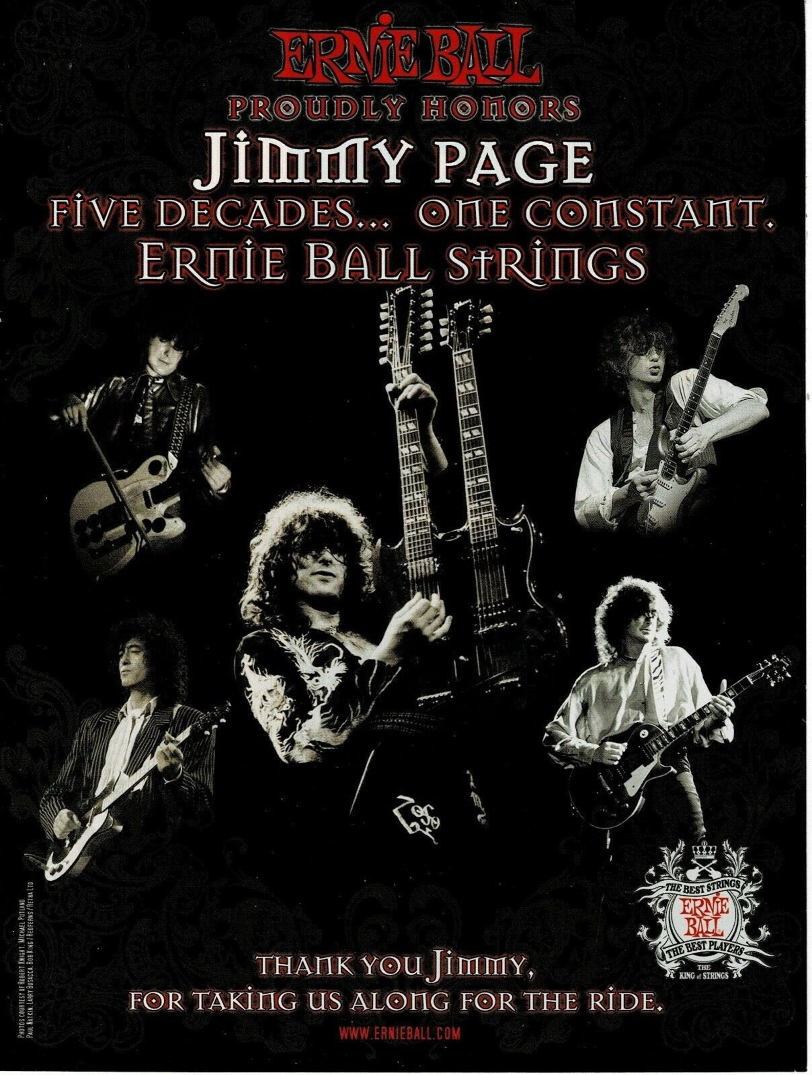 Jimmy Page of Led Zeppelin - Ernie Ball - Print Advertisement - Etsy