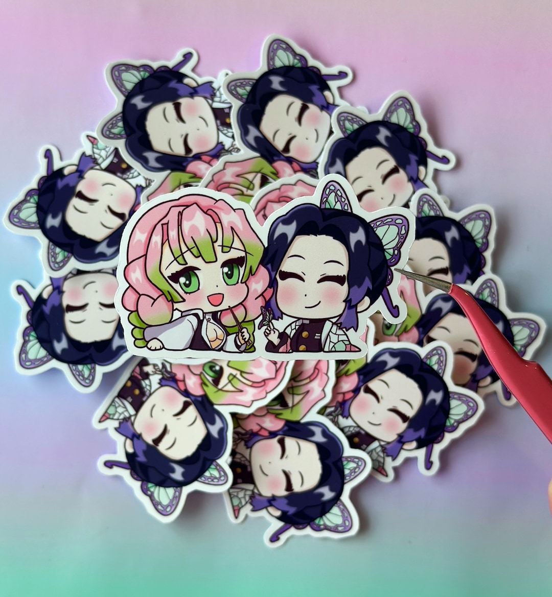 Shinomitsu Mitsuri and Shinobu | Demon Slayer Kawaii Vinyl Sticker - Etsy
