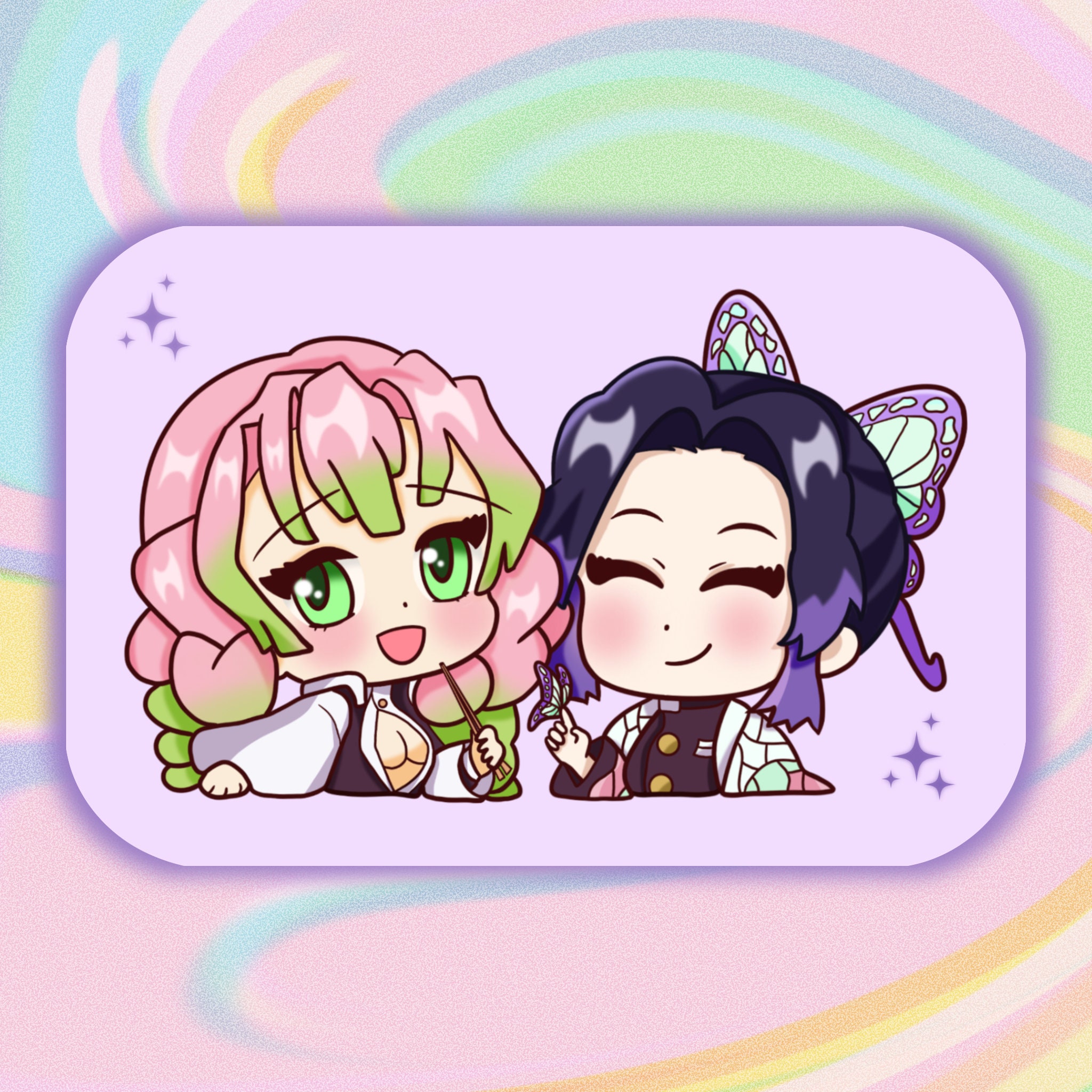 Shinomitsu Mitsuri and Shinobu Demon Slayer Kawaii Postcard Print - Etsy