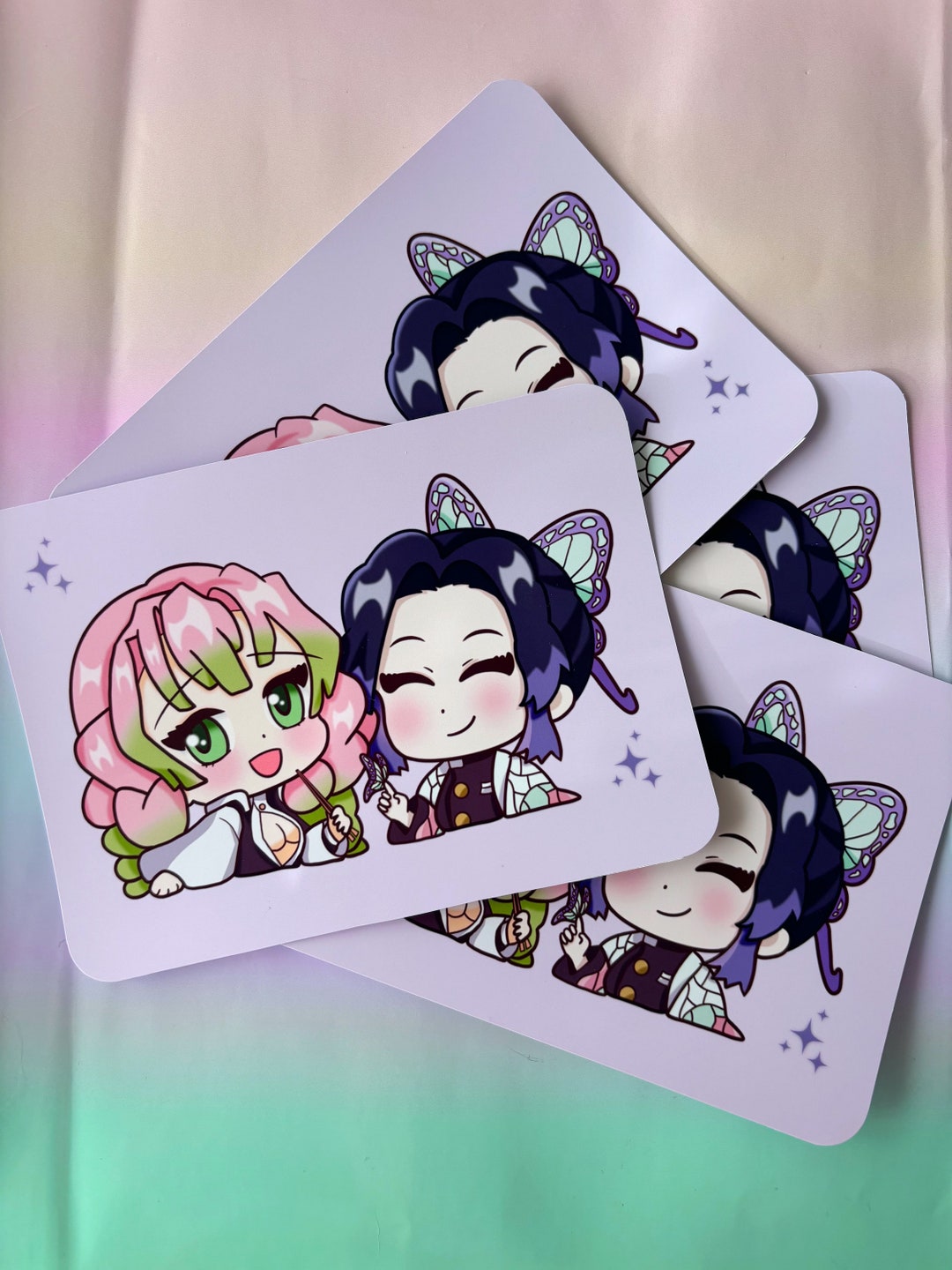 Shinomitsu Mitsuri and Shinobu | Demon Slayer Kawaii Postcard Print - Etsy