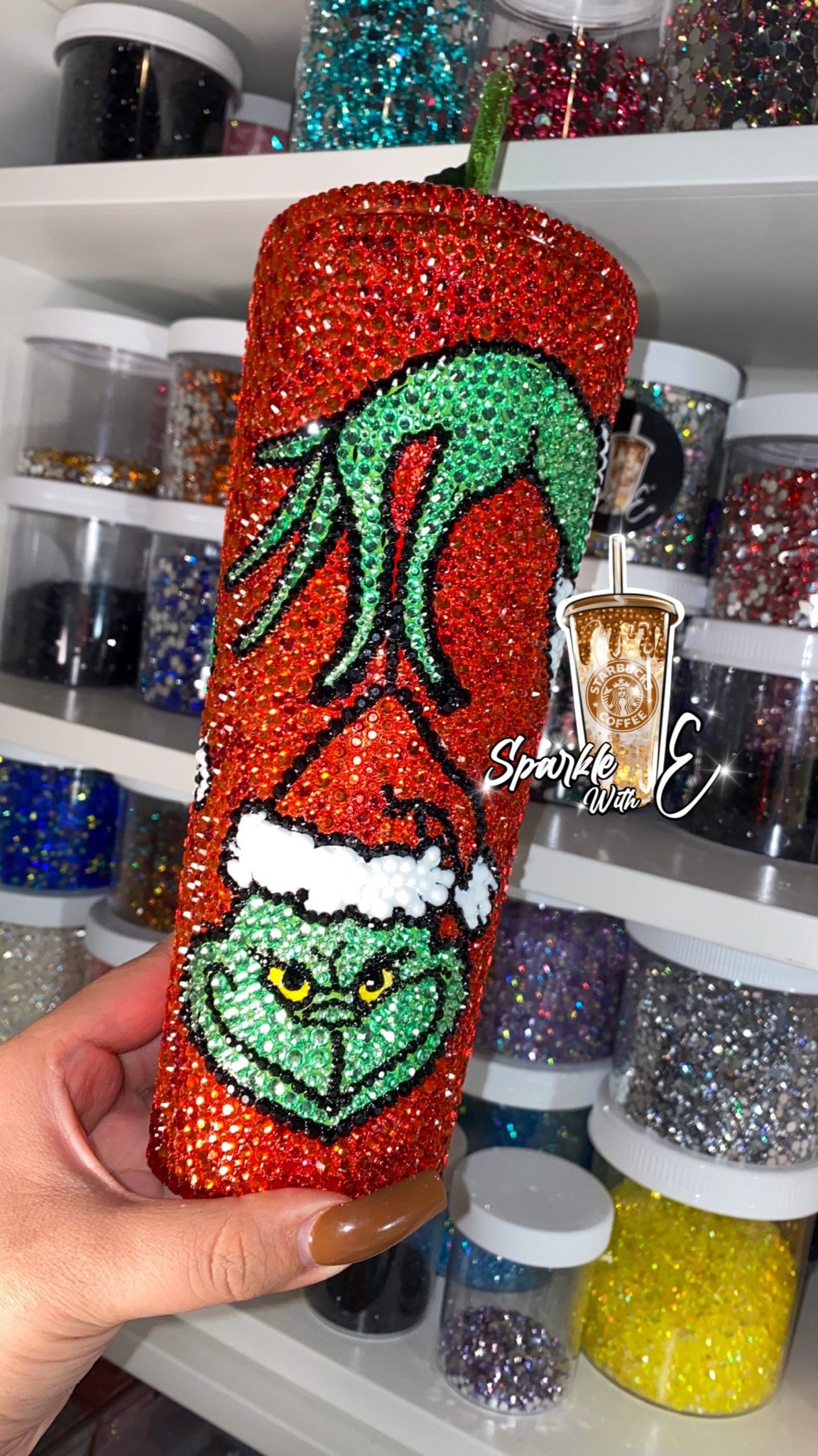 Pre Order the Grinch Full Bling Tumbler / Custom Please Read Item ...