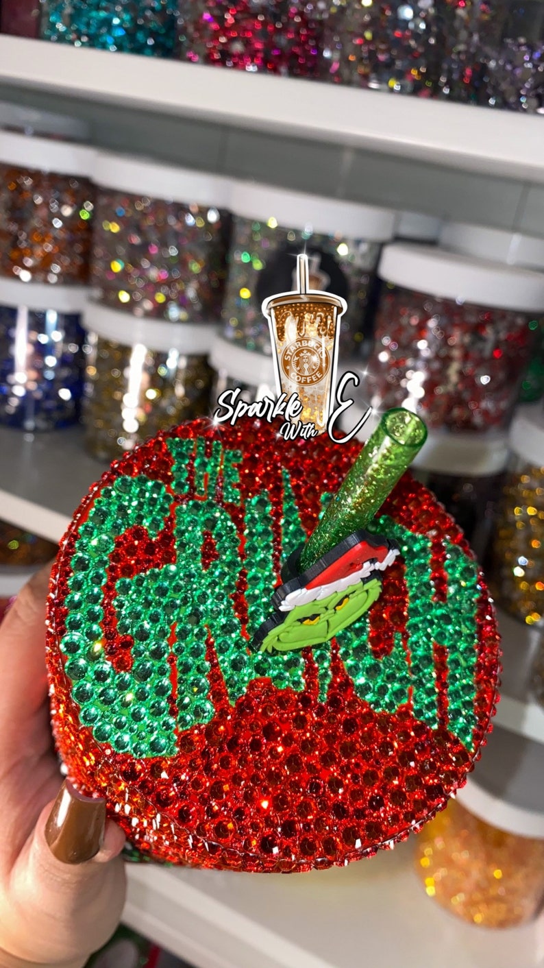 Pre Order the Grinch Full Bling Tumbler / Custom Please Read Item ...