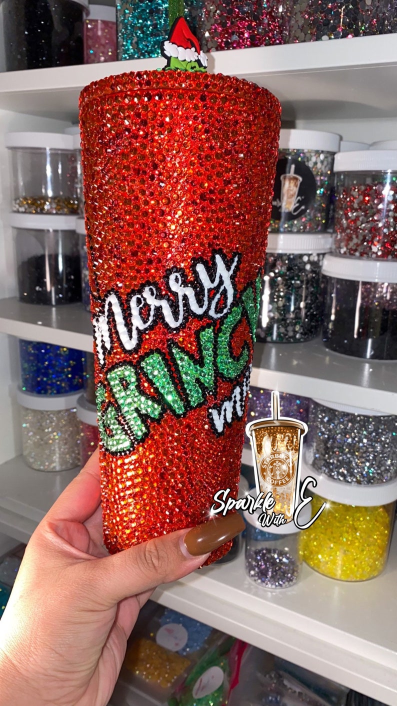Pre Order the Grinch Full Bling Tumbler / Custom Please Read Item ...