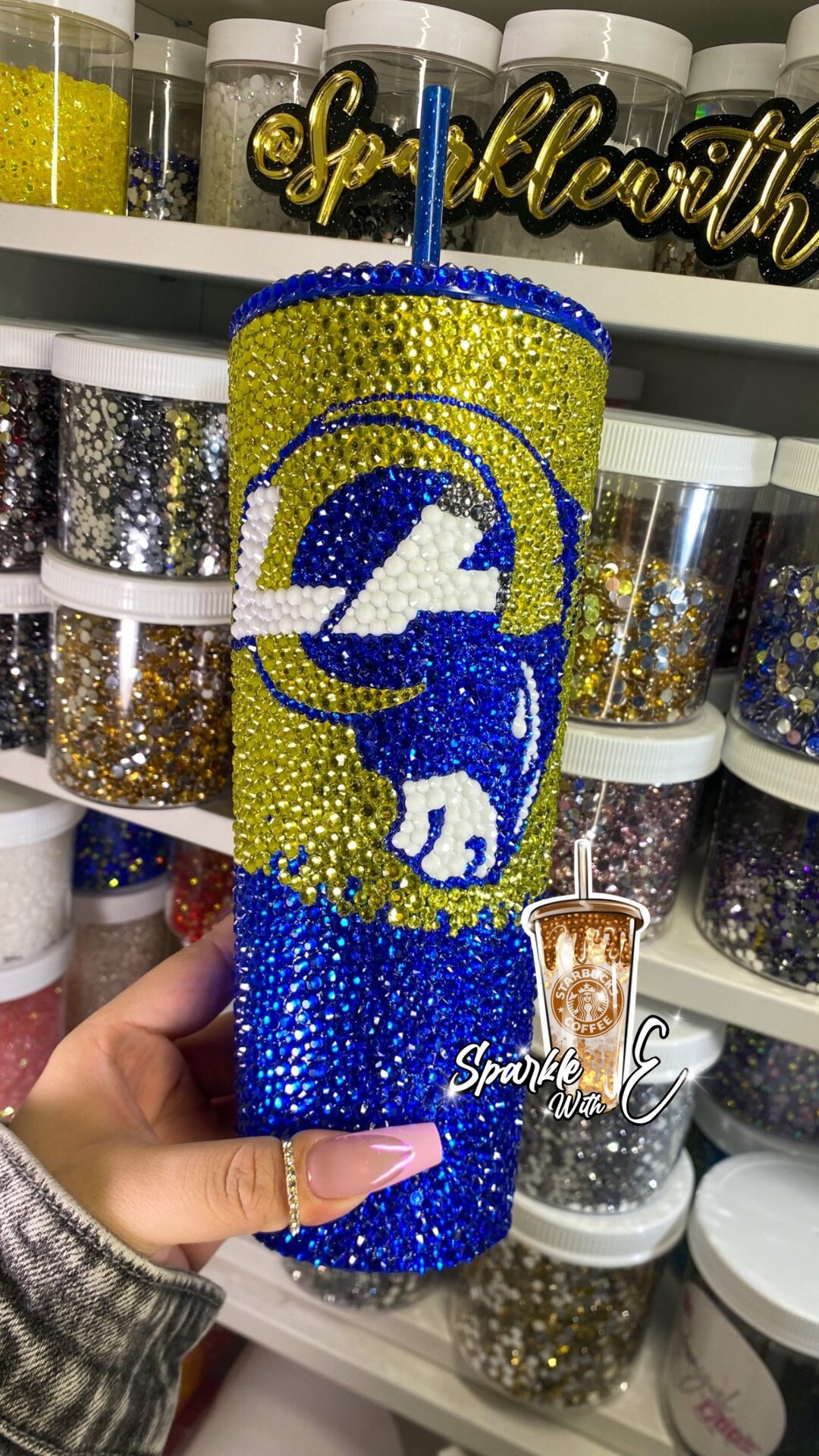 Pre-order) LA Rams Full Bling Tumbler - Etsy
