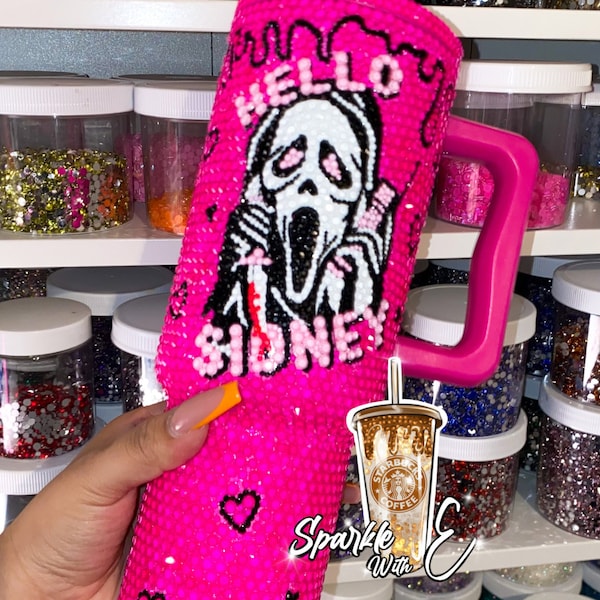 Rhinestone Ghost Face Tumbler - Etsy