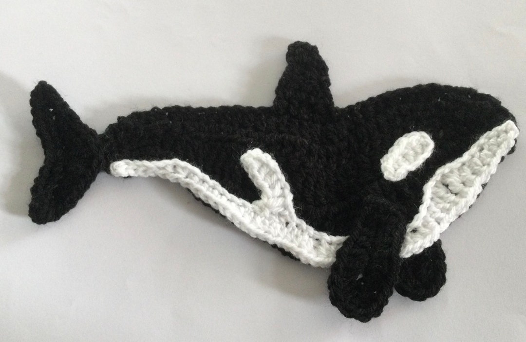 Crochet Killer Whale/orca Applique/embellishment - Etsy