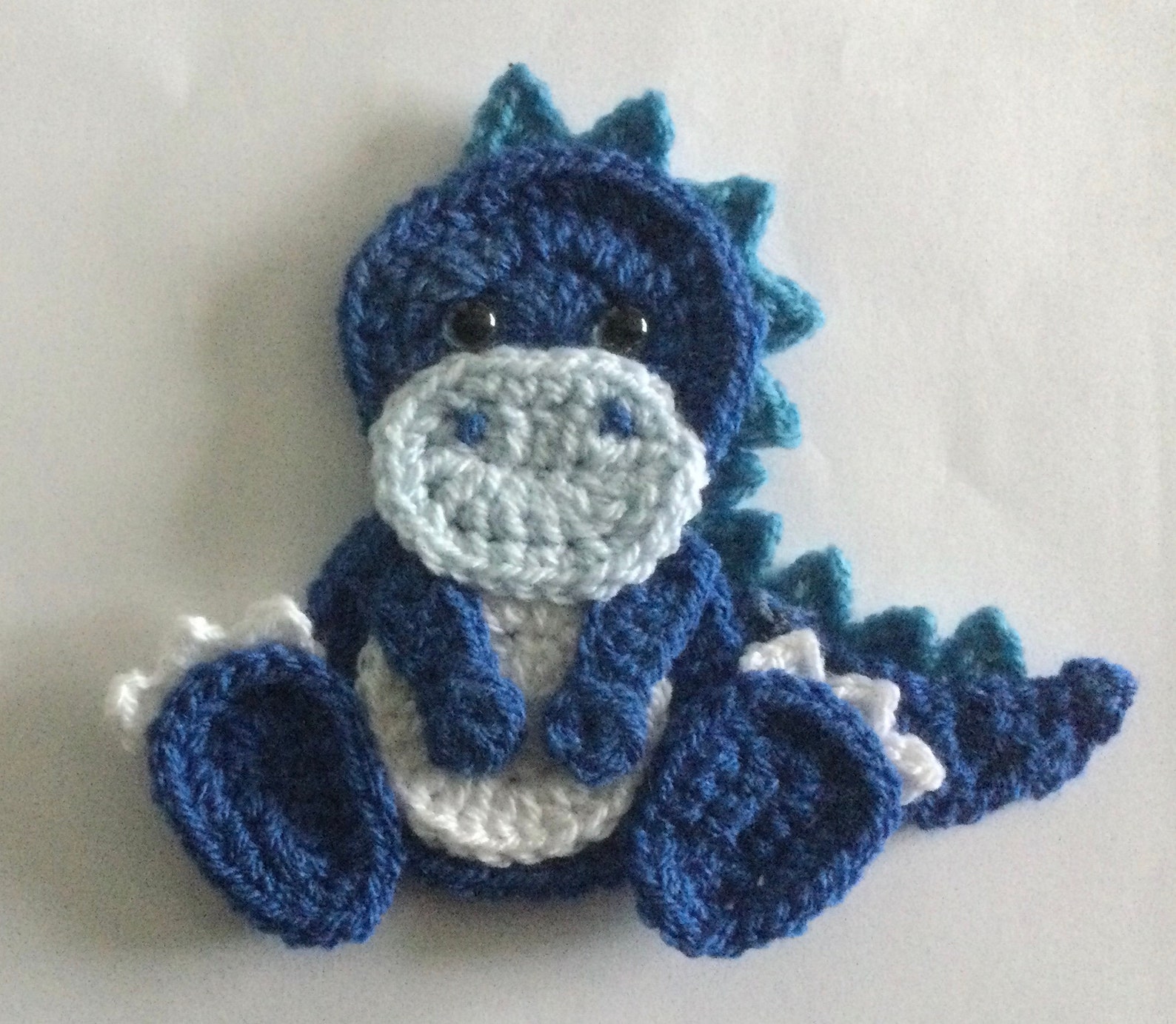 Crochet Blue Dinosaur Applique/emmbellishment - Etsy