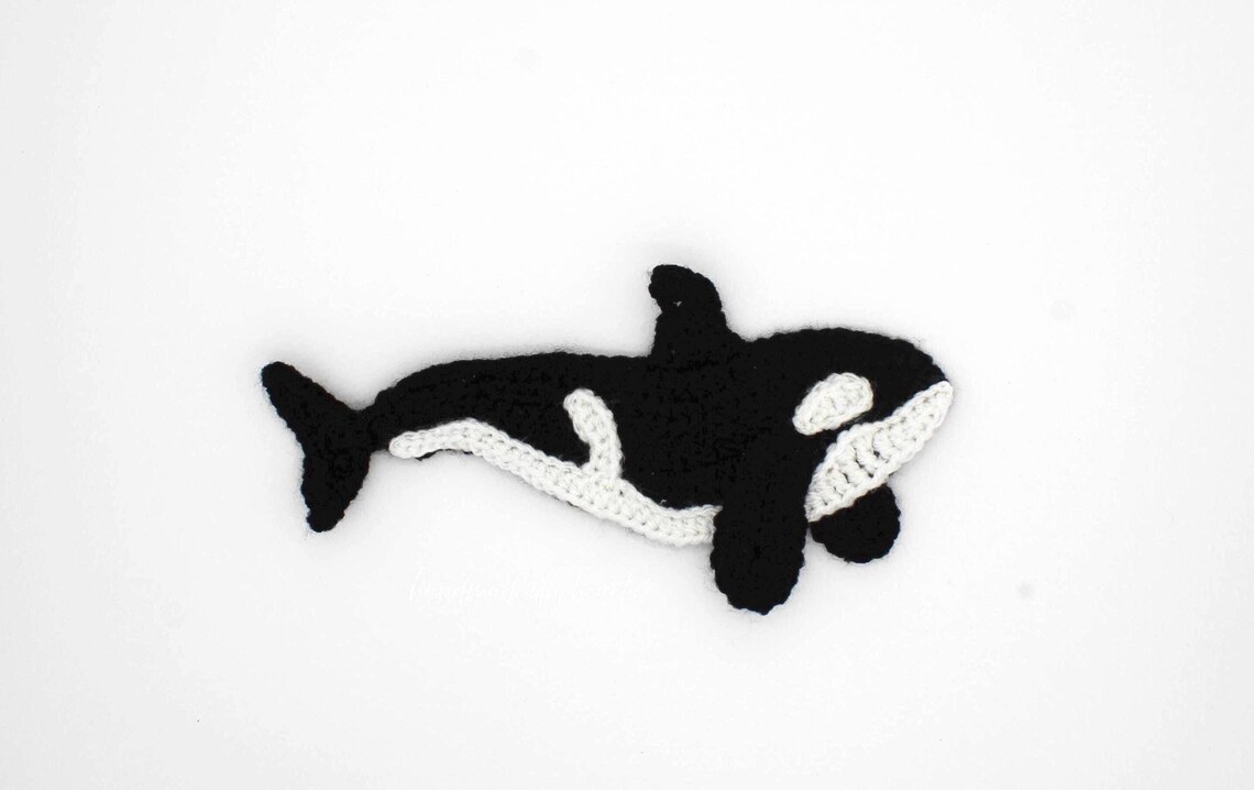 Crochet Killer Whale/orca Applique/embellishment - Etsy