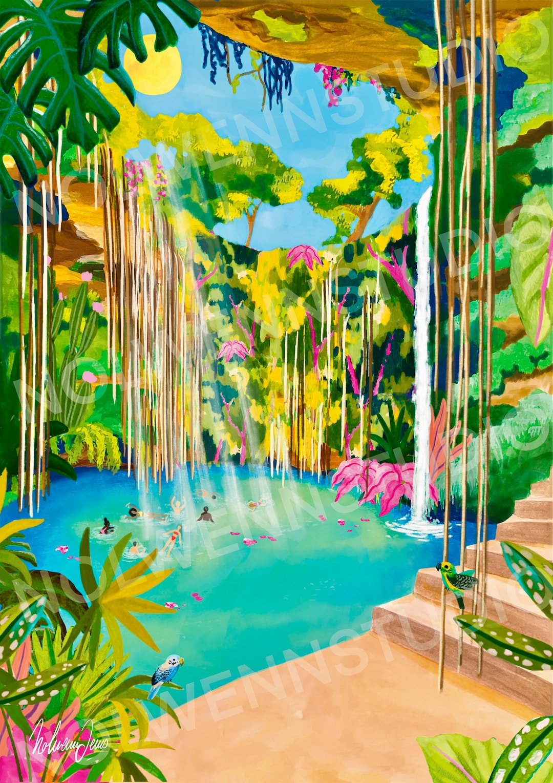 Mexico/cenote/ik'il/travel Illustration/art Print/birthday Gift ...