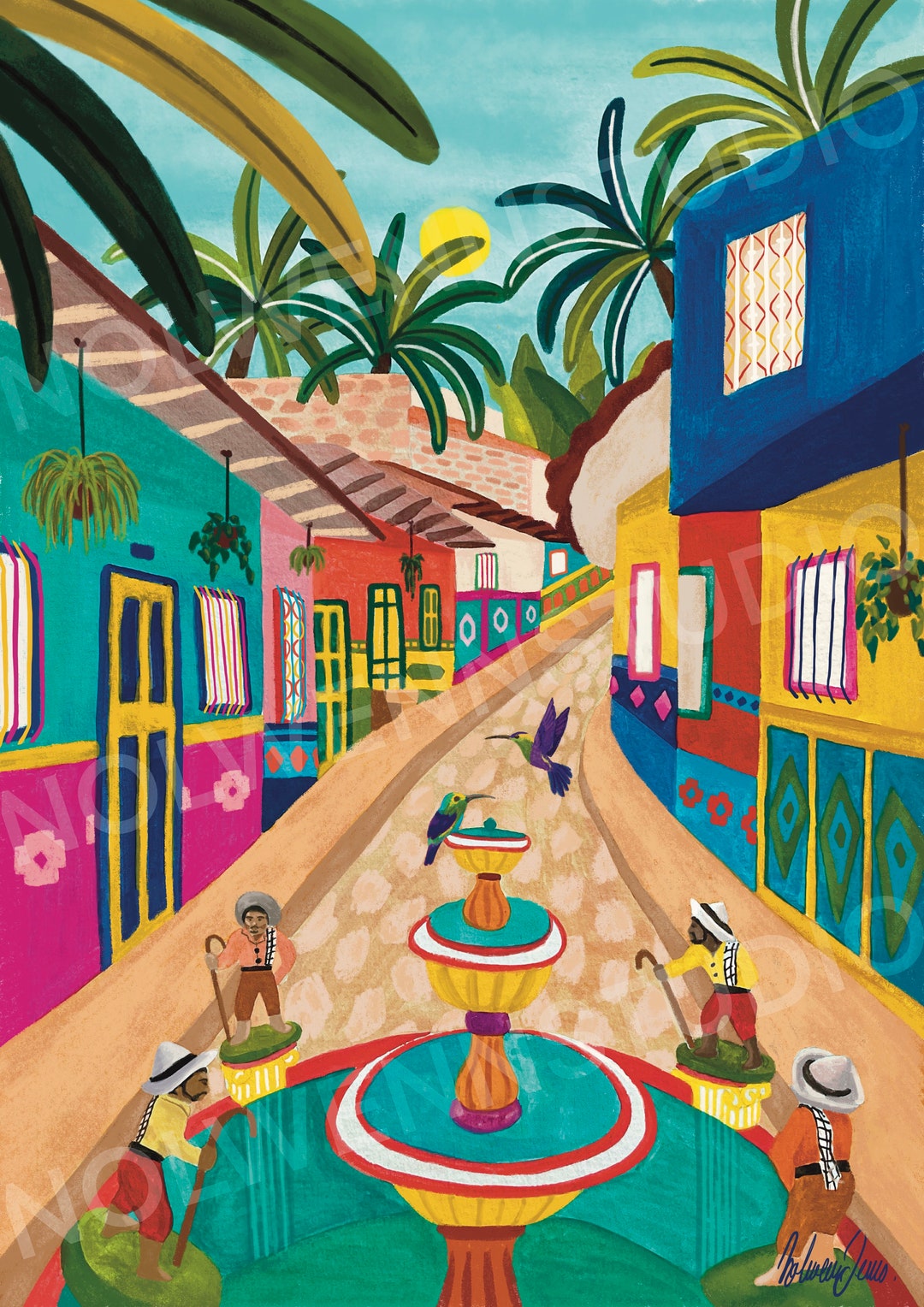 Colombia/guatapé/travel Illustration/art Print/birthday Gift/christmas ...