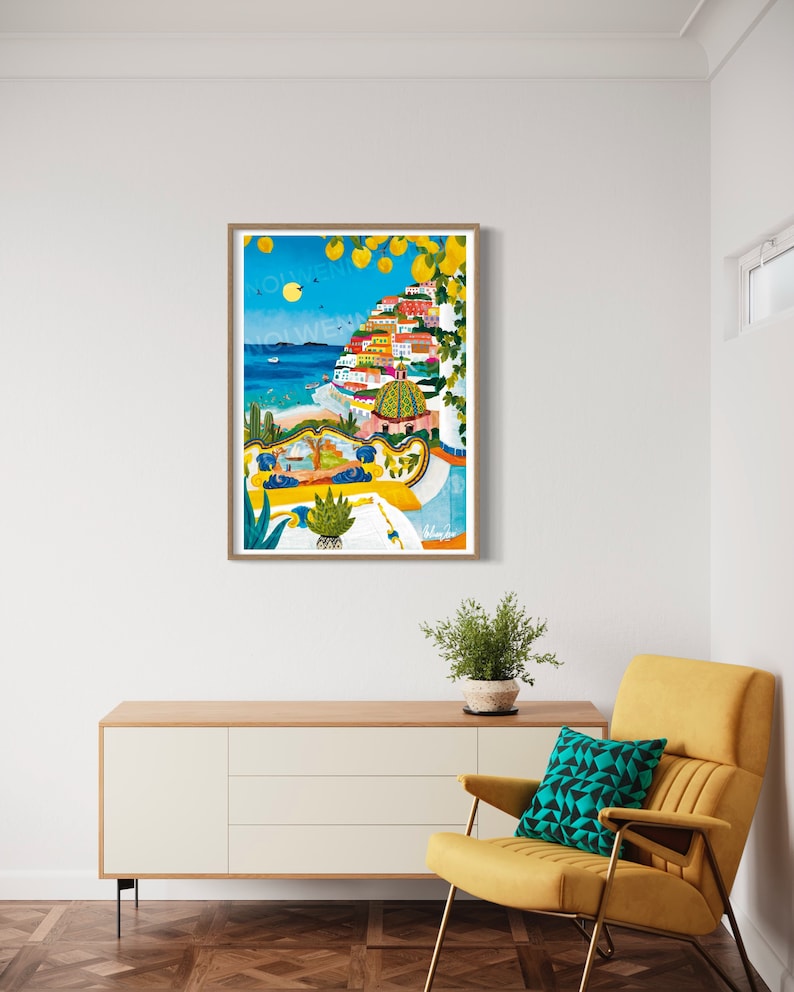 Positano/italy/amalfi Coast/travel Illustration/art Print/christmas ...