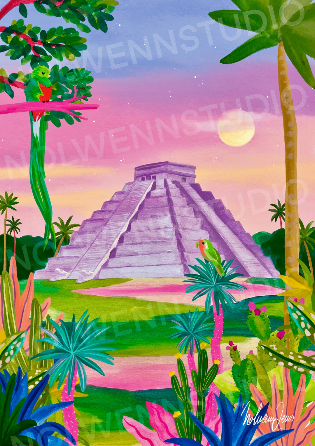 Chichén Itzá / Mexico / Mexican Poster / Mayans / Travel Illustration ...