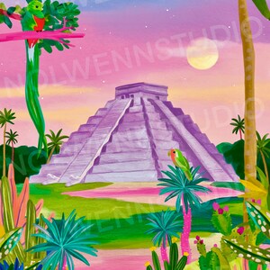 Chichén Itzá / Mexico / Mexican Poster / Mayans / Travel Illustration ...