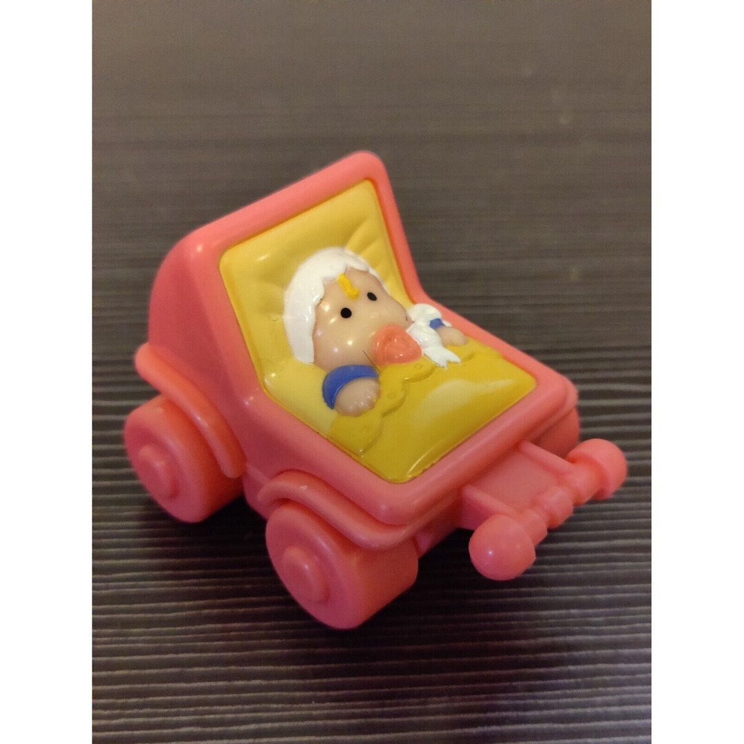 Fisher Price Little People Baby Pink Stroller W/ Pacifier Bonnet Toy ...