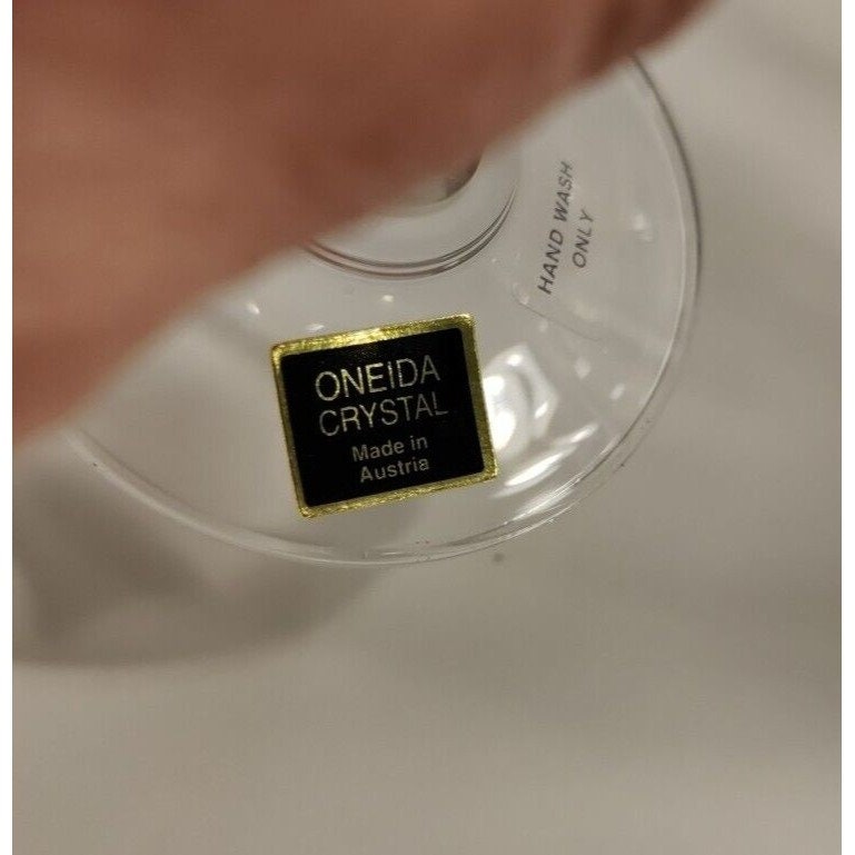 Vintage Oneida chateau Crystal Wine Goblets Gold Rim Set of 4 Signed ...