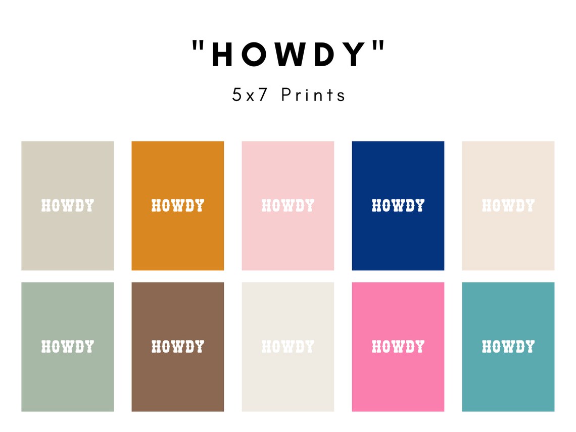 Seafoam Green howdy 5x7 Printable Image PNG - Etsy