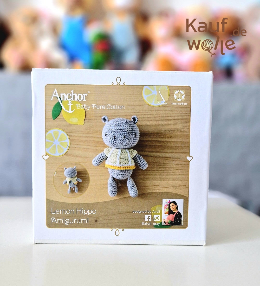 DIY Crochet Kit Lemon Hippo Amigurumi Complete DIY Craft Kit/crochet ...
