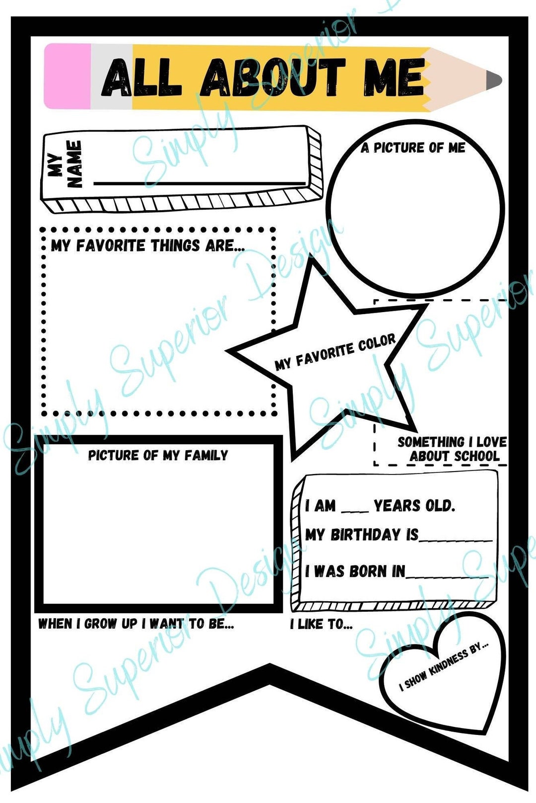 All About Me Poster - Etsy