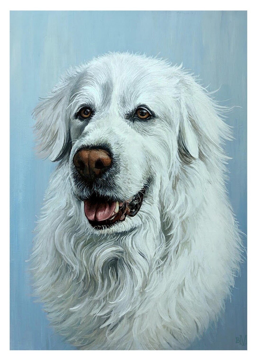 Great Pyrenees Painting - Dog Painting - Custom Painting - 5x7 Print ...