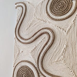 Rope Covered Canvas Wall Hanging/geometry Pattern Wall Hanging/fiber ...