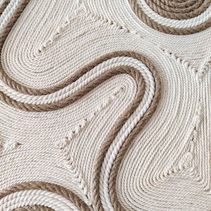 Rope Covered Canvas Wall Hanging/geometry Pattern Wall Hanging/fiber ...