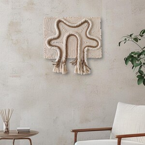 Rope Covered Canvas Wall Hanging/geometry Pattern Wall Hanging/fiber ...